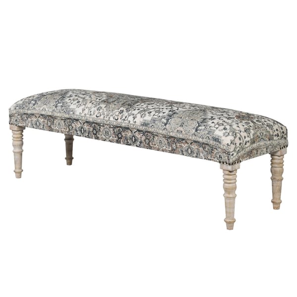 Blue Persian Bench – Lily Bloom Interiors