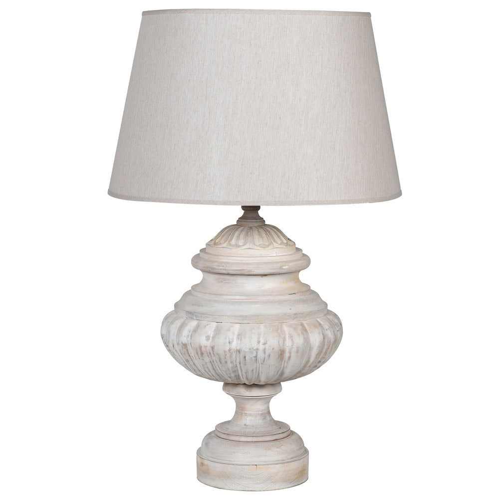 Helen – Classic White Wash Table Lamp with Linen Shade – Lily Bloom ...