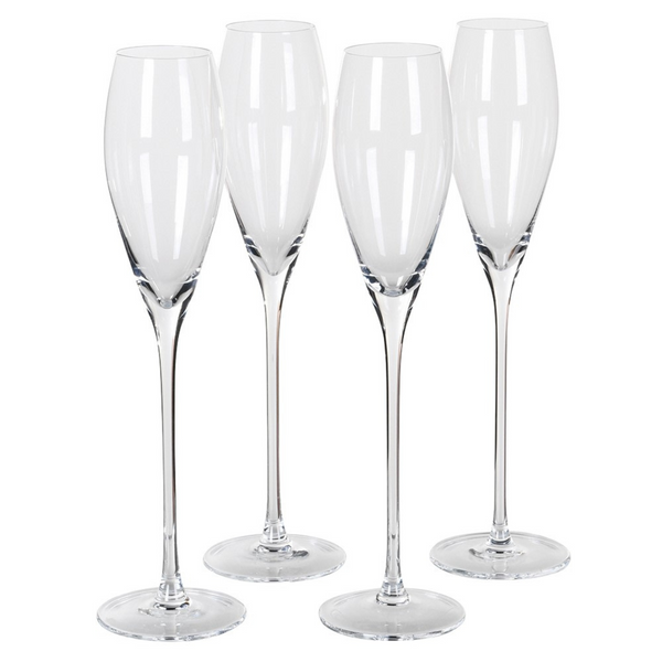 Set of 4 Crystal Champagne Glasses Lily Bloom Interiors